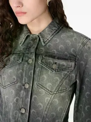 MARINE SERRE Moon Laser Denim Jacket - Grey