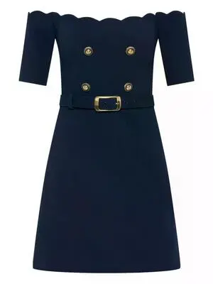 Rebecca Vallance Off-shoulder Belted Dress - Blue