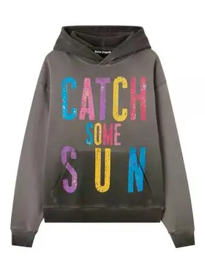 Palm Angels Graphic-print Cotton Hoodie - Grey