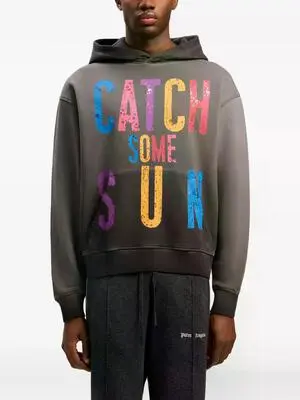 Palm Angels Graphic-print Cotton Hoodie - Grey