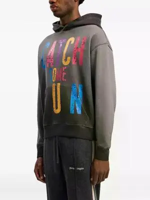 Palm Angels Graphic-print Cotton Hoodie - Grey