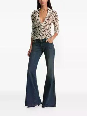 Alice + Olivia Portia Floral Button-down Shirt - Neutrals
