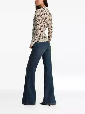 Alice + Olivia Portia Floral Button-down Shirt - Neutrals