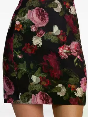 Alice + Olivia Kelly Floral Mini Dress - Black