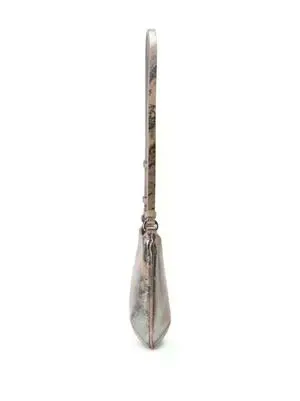 Palm Angels Giorgina Wrinkled Leather Shoulder Bag - Silver
