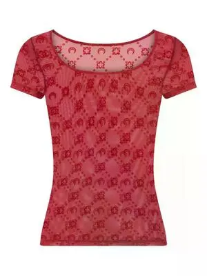 MARINE SERRE Moonogram Round-neck T-shirt - Red