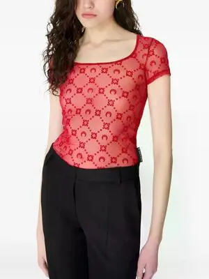 MARINE SERRE Moonogram Round-neck T-shirt - Red