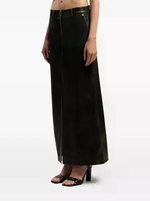 Palm Angels Curved-logo Coated Midi Skirt