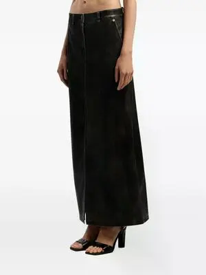 Palm Angels Curved-logo Coated Midi Skirt