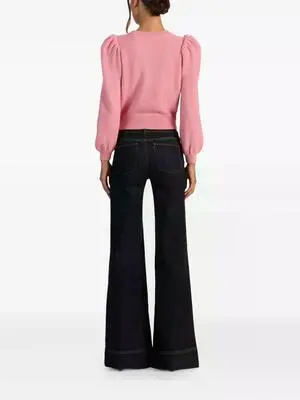 Alice + Olivia Doris Puff-sleeve Bow Sweater - Pink