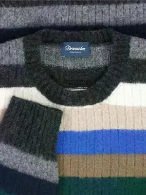 DRUMOHR Striped Wool Sweater - Grey