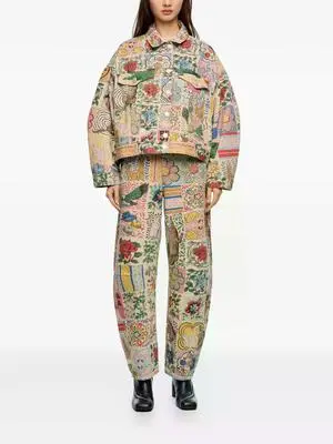 Bimba Y Lola Printed Denim Trucker Jacket