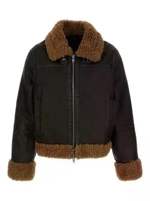 STAND STUDIO Shearling-trimmed Faux-fur Jacket - Brown