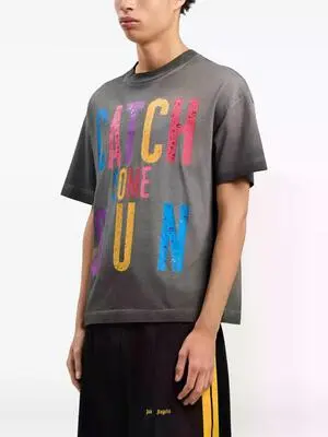 Palm Angels Graphic-print Cotton T-shirt - Grey