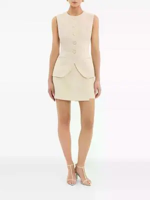 Rebecca Vallance Buttoned Sleeveless Vest - Neutrals