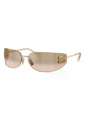 Miu Miu Rimless Sunglasses With Logo Plaque