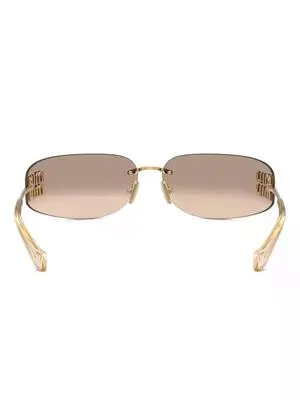 Miu Miu Rimless Sunglasses With Logo Plaque
