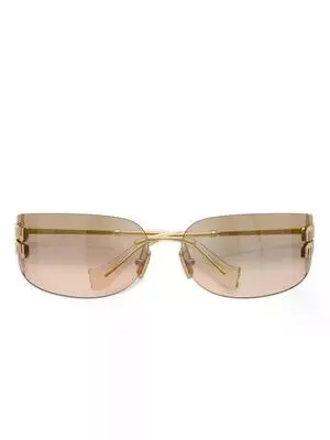 Miu Miu Rimless Sunglasses With Logo Plaque