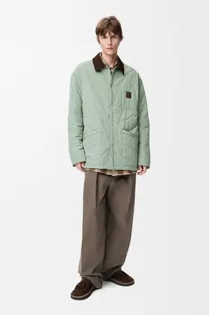 Loewe Padded Overshirt In Technical Shell - Turquoise