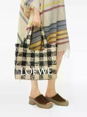 Loewe Large Checkerboard Tote Bag With Logo