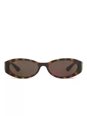 Gucci Oval-frame Sunglasses - Brown
