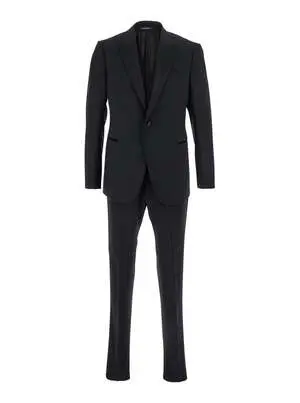 EMPORIO ARMANI Single-breasted Suit With Peak Revers In Wool Stretch