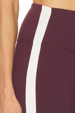 Splits59 Raquel High Waist Supplex Flare 32 Legging In Burgundy - Dark Cherry & Creme