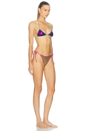Oseree Metallic Triangle Bikini Set