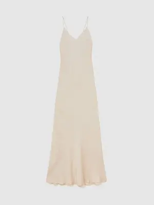 REISS Maggie Jacquard Maxi Slip Dress
