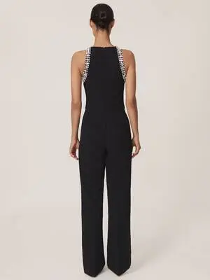 REISS Simone Crystal-embellished Cut-out Jumpsuit
