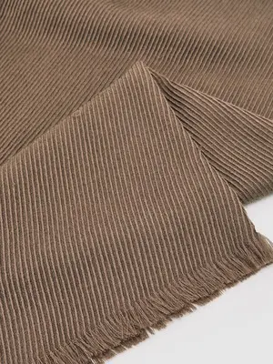 REISS Penny Wool Pleated Scarf - Taupe