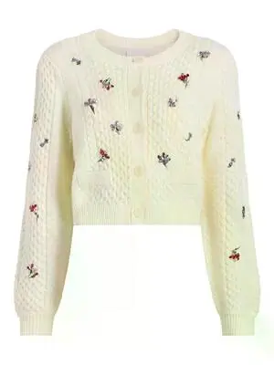 Cinq À Sept Floral-embroidered Cardigan