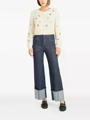 Cinq À Sept Floral-embroidered Cardigan