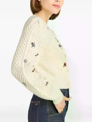 Cinq À Sept Floral-embroidered Cardigan
