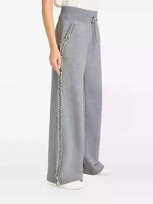 Cinq À Sept Maddie Ruffle Rhinestone Track Pants