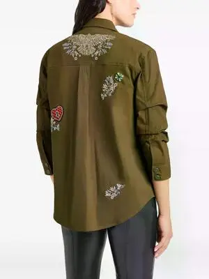 Cinq À Sept Vera Embroidered-patch Jacket - Green
