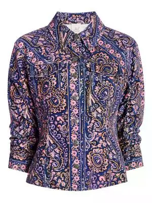 Cinq À Sept Canyon Paisley Velvet Jacket - Blue