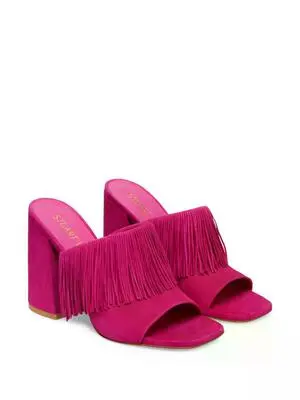 STUART WEITZMAN 100mm Tia Fringed Heeled Sandals
