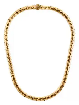 Emanuele Bicocchi Herringbone Chain Logo Necklace - Gold