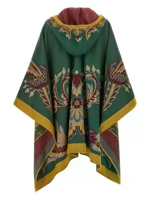 Etro Floral Paisley Hooded Cape