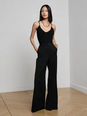 L'Agence Naseem Ruched Bodysuit - Black