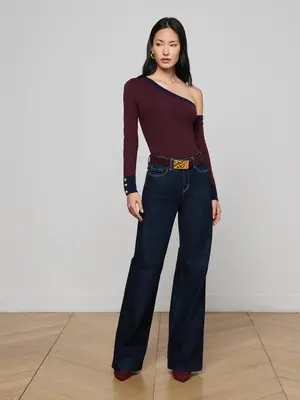 L'agence Contrast Stitching Jeans For Women