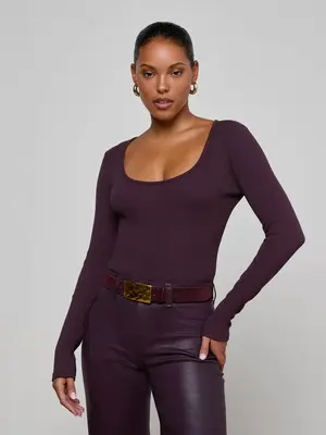 L'AGENCE Elara Scoopneck Bodysuit