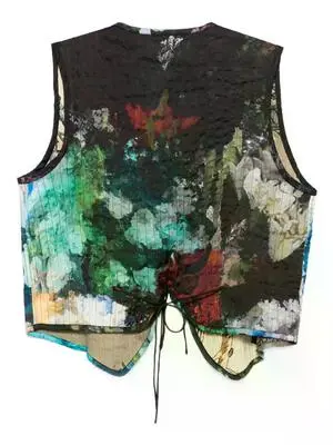 YAVI Abstract-print Waistcoat