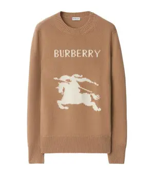 Burberry Wool-cashmere Logo Sweater - Beige