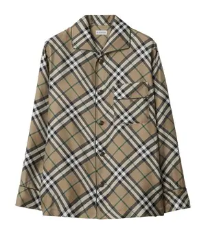 Burberry Silk Check Pyjama Shirt - Beige