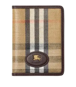 Burberry Canvas Highlands Passport Holder - Beige