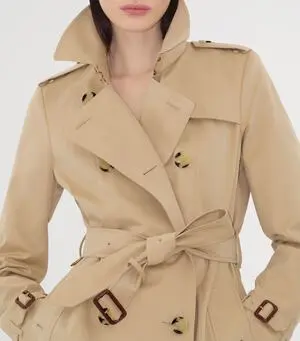 Burberry Gabardine Mid-length Chelsea Heritage Trench Coat - Beige
