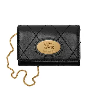 Burberry Calfskin Strand Chain Wallet - Black