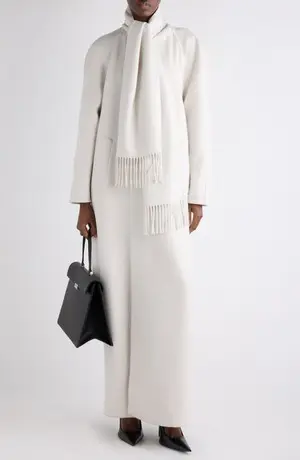 Balenciaga Cashmere Maxi Coat With Scarf